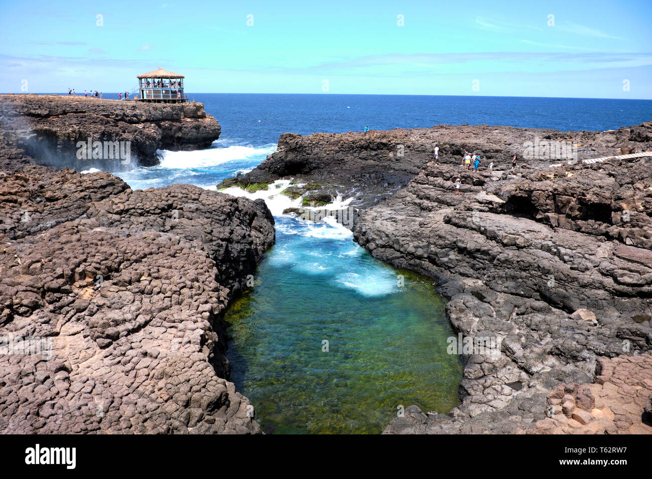 Blue Eye oder Olho Azul, Buracona Insel Sal, Kap Verde, Afrika ...