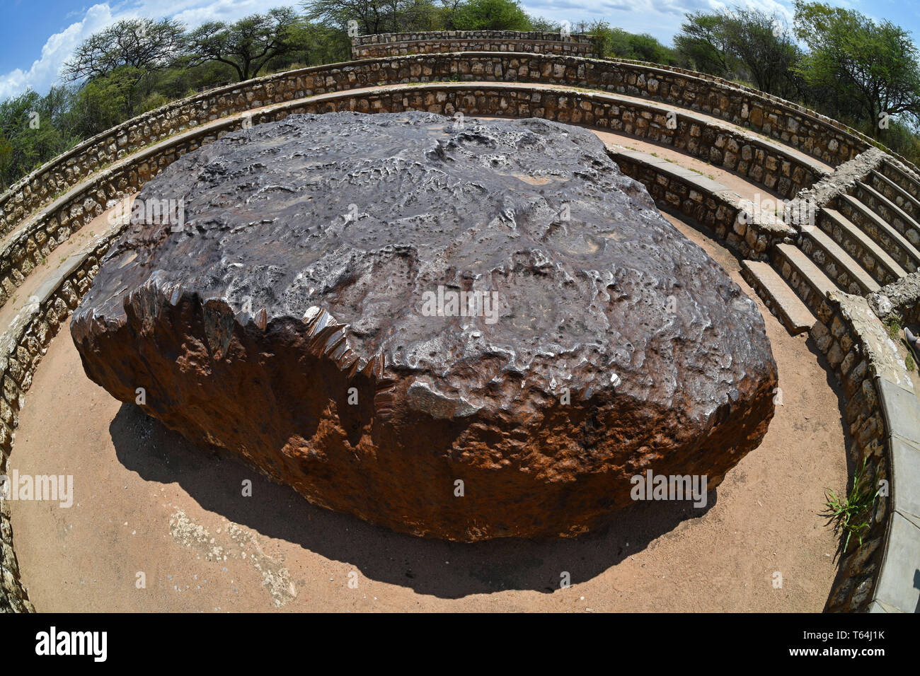 Ansicht der metallischen Spitze der Hoba Meteorit in der Nähe von ...
