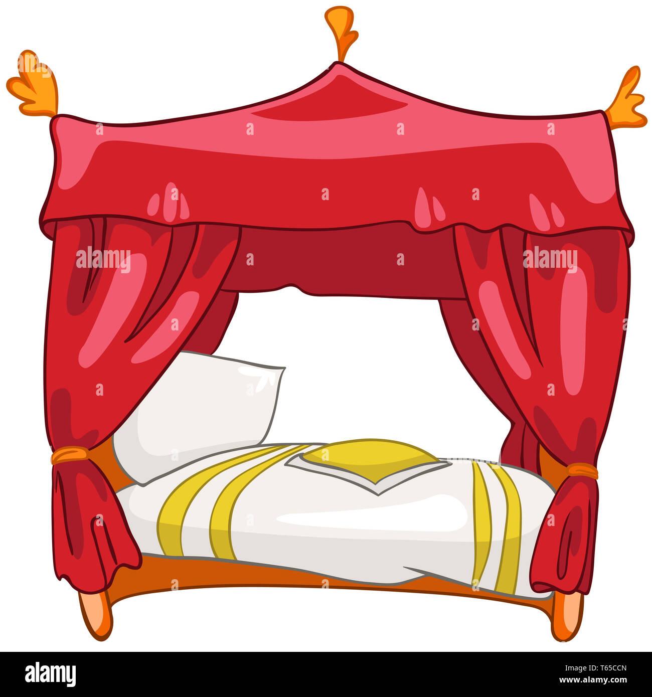 Bed Furniture Cartoon Illustration Stockfotos und -bilder Kaufen - Alamy
