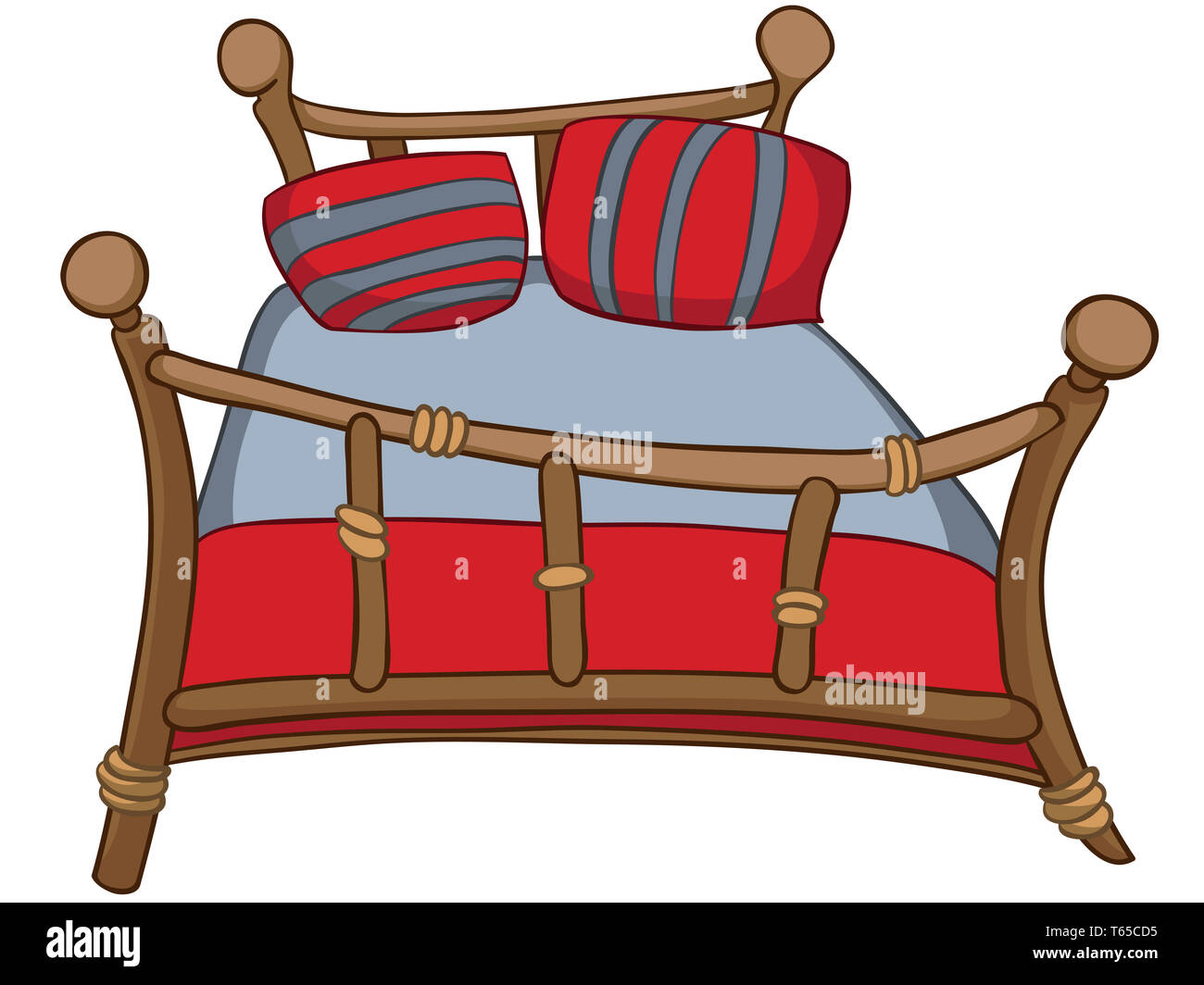 Bed furniture cartoon illustration Ausgeschnittene Stockfotos und ...