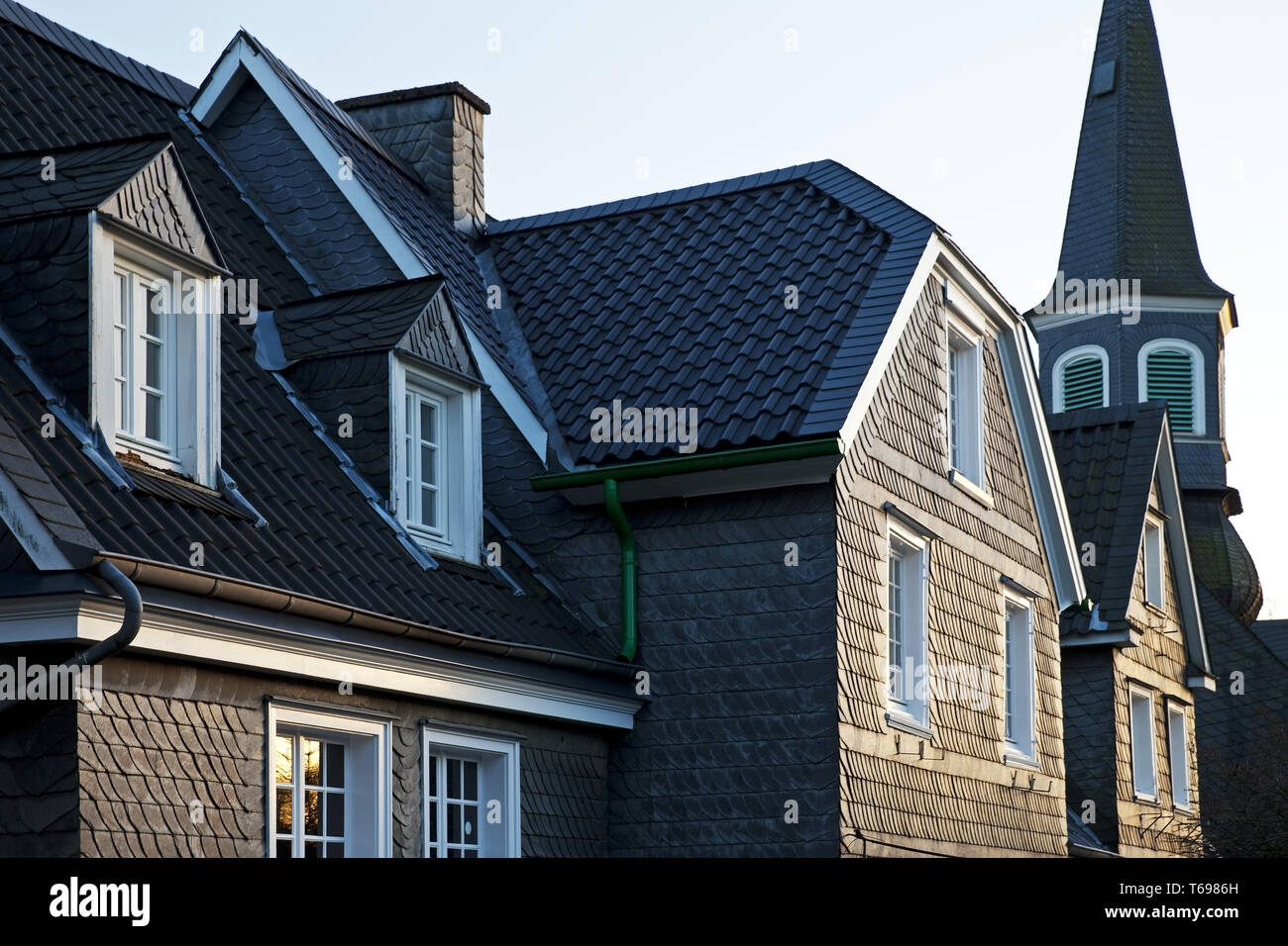 Altstadt und der Evangelischen Kirche von gräfrath, Solingen, Nordrhein ...