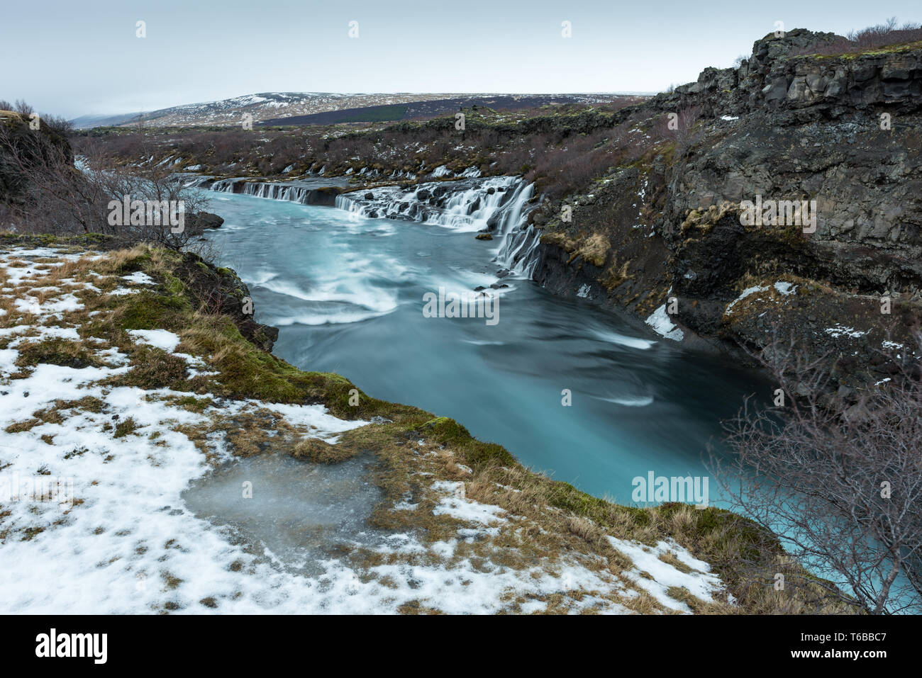 Barnafoss waterfall west iceland -Fotos und -Bildmaterial in hoher ...