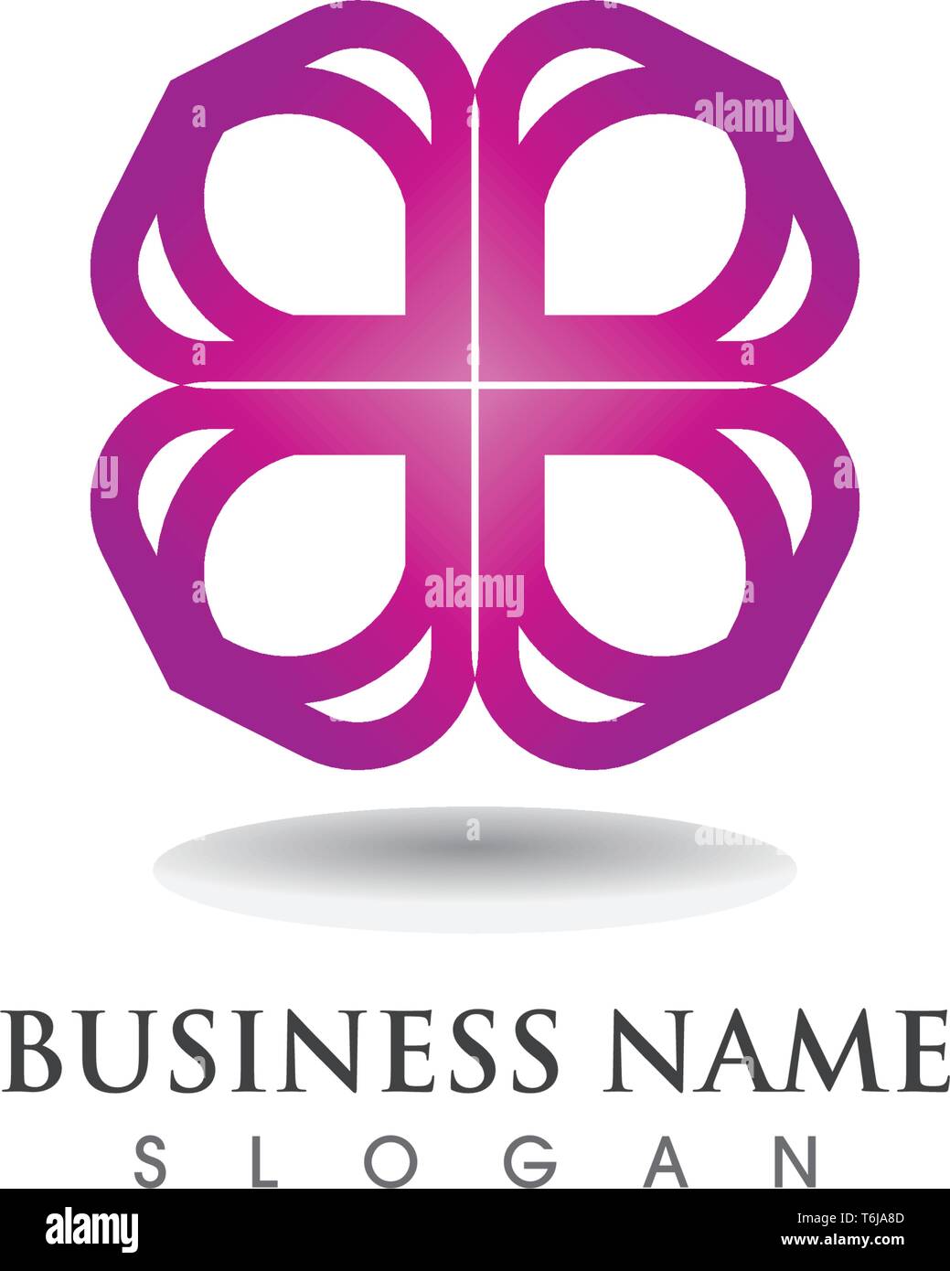 Florale Muster, Logos und Symbole, die auf weißem Hintergrund Stock ...