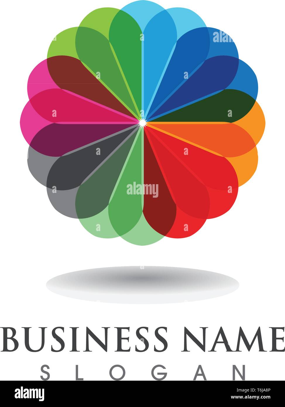 Florale Muster, Logos und Symbole, die auf weißem Hintergrund Stock ...