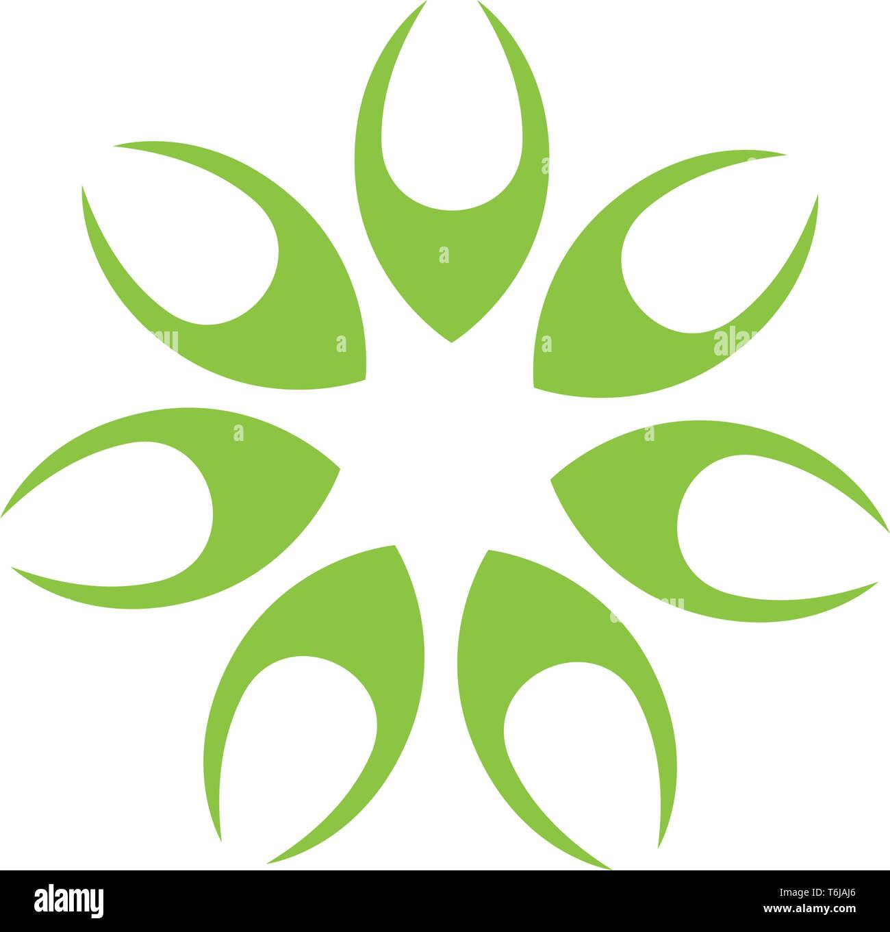 Florale Muster, Logos und Symbole, die auf weißem Hintergrund Stock ...