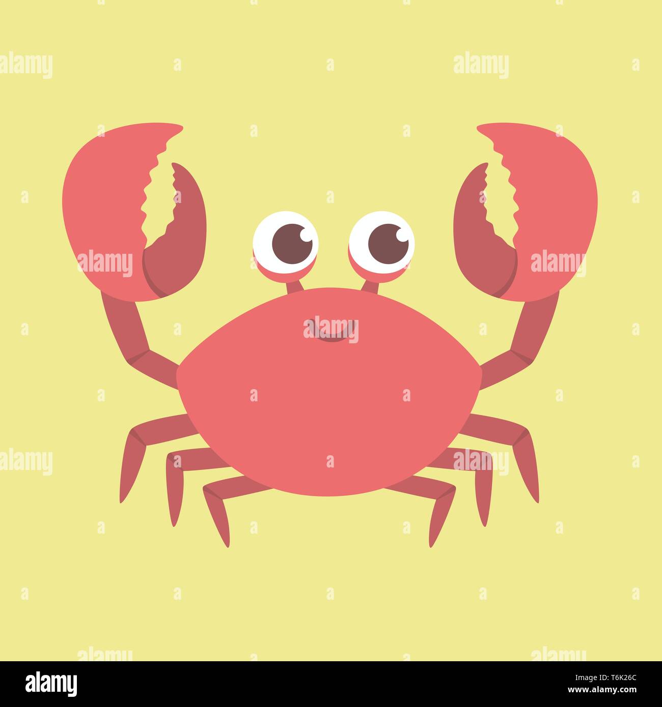 Süß lächelnd rote Krabbe Vector Illustration Cartoon Character Design ...