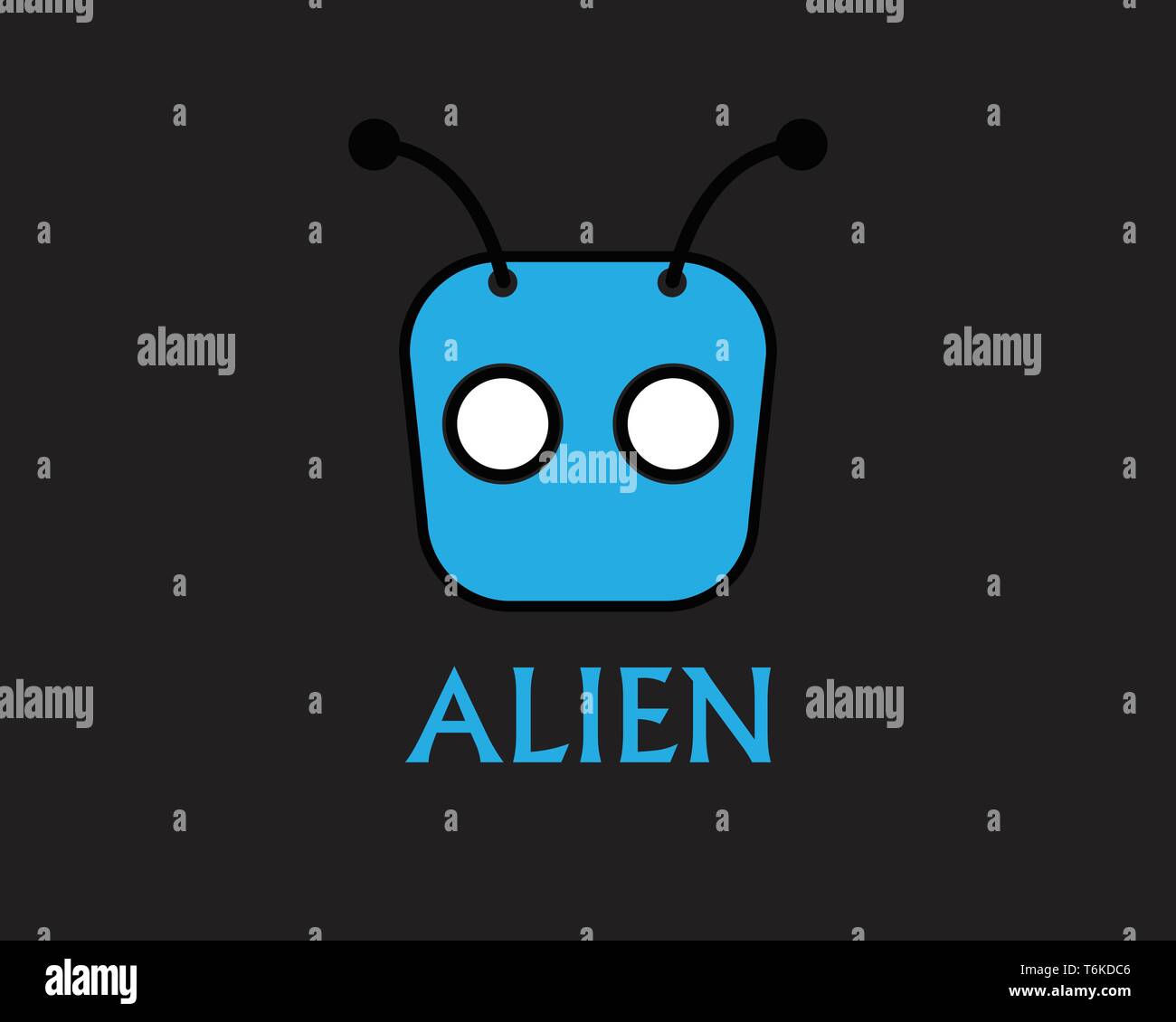 Alien face Symbol vektor Logos und Symbole Vorlage Stock-Vektorgrafik ...