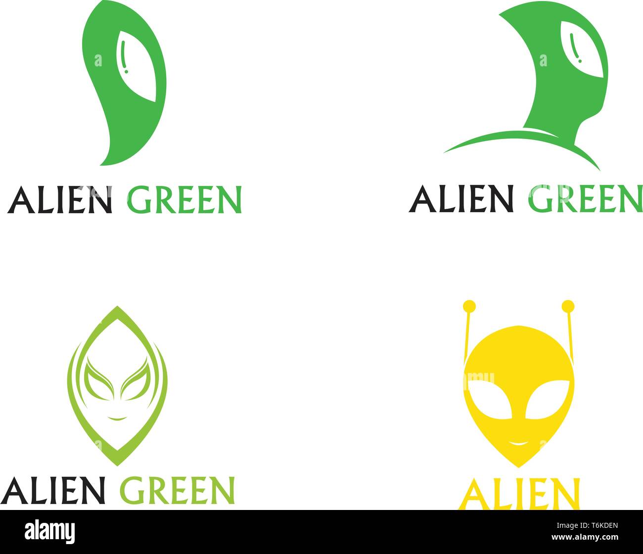 Alien face Symbol vektor Logos und Symbole Vorlage Stock-Vektorgrafik ...