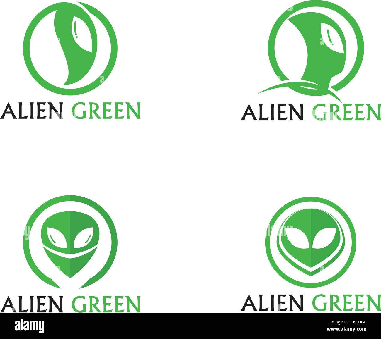 Alien face Symbol vektor Logos und Symbole Vorlage Stock-Vektorgrafik ...