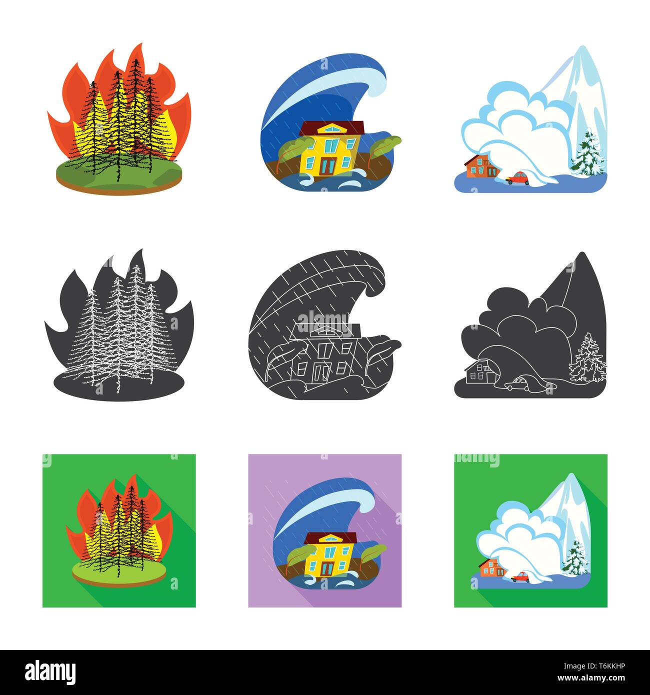 Vector Illustration von Wetter- und Not-Symbol. Satz von Wetter und ... Vector Illustration von Wetter- und Not-Symbol. Satz von Wetter und ...