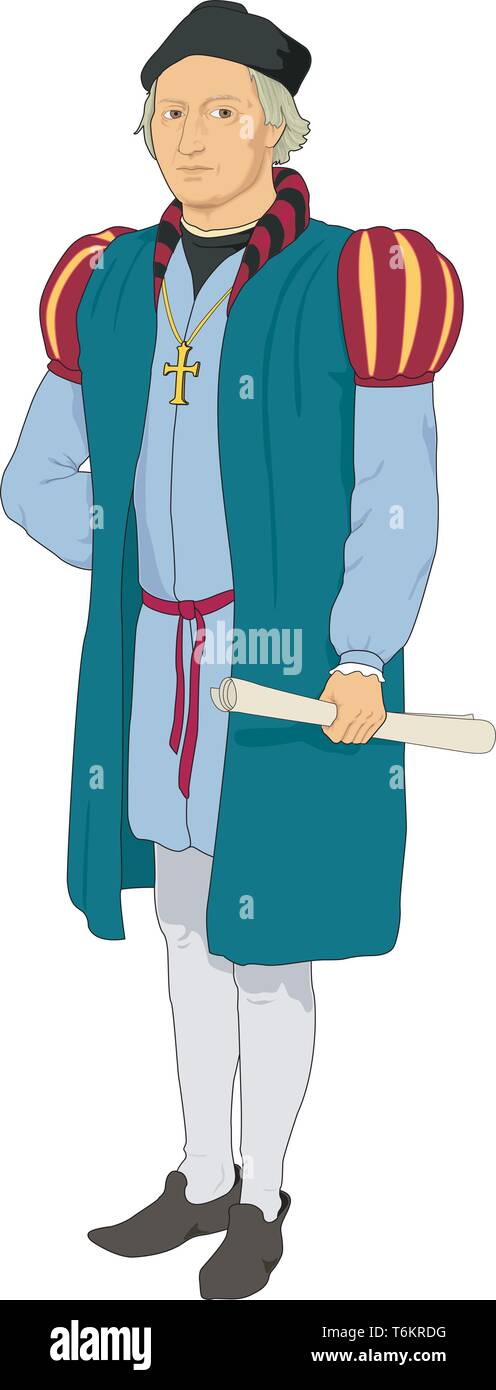 Christopher Columbus Vector Illustration Stock-Vektorgrafik - Alamy