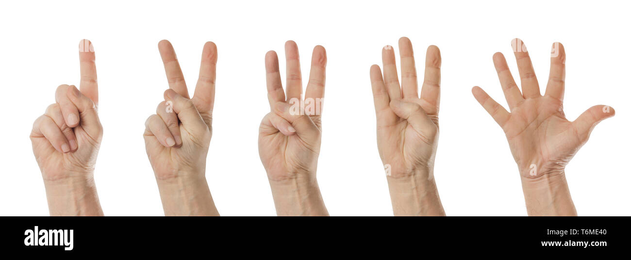 Zählen hand 1 daumen -Fotos und -Bildmaterial in hoher Auflösung – Alamy