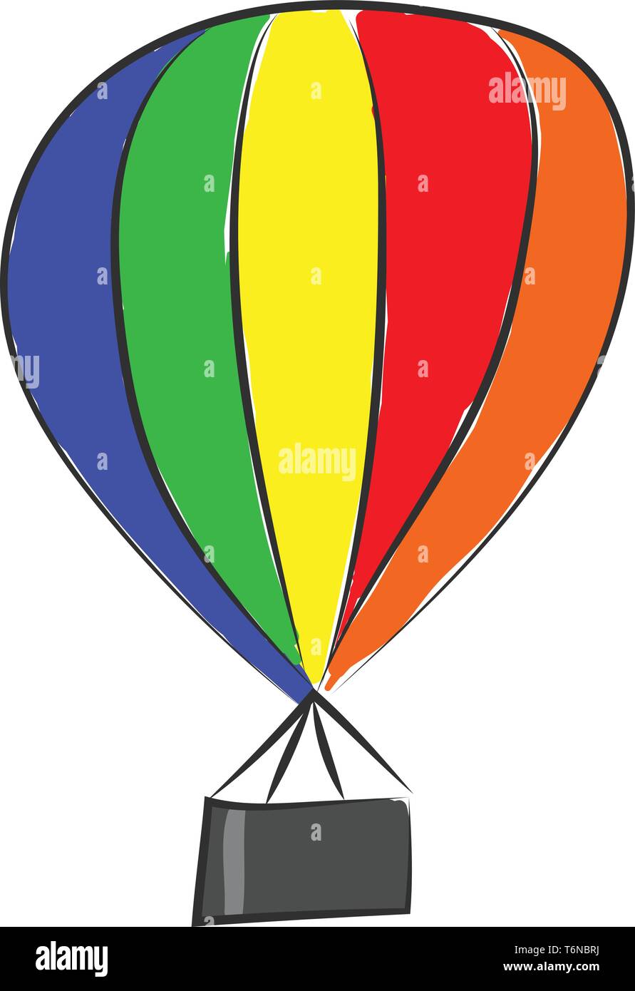 Ein Fallschirm, mit vielen Farben vector Farbe, Zeichnung oder ...