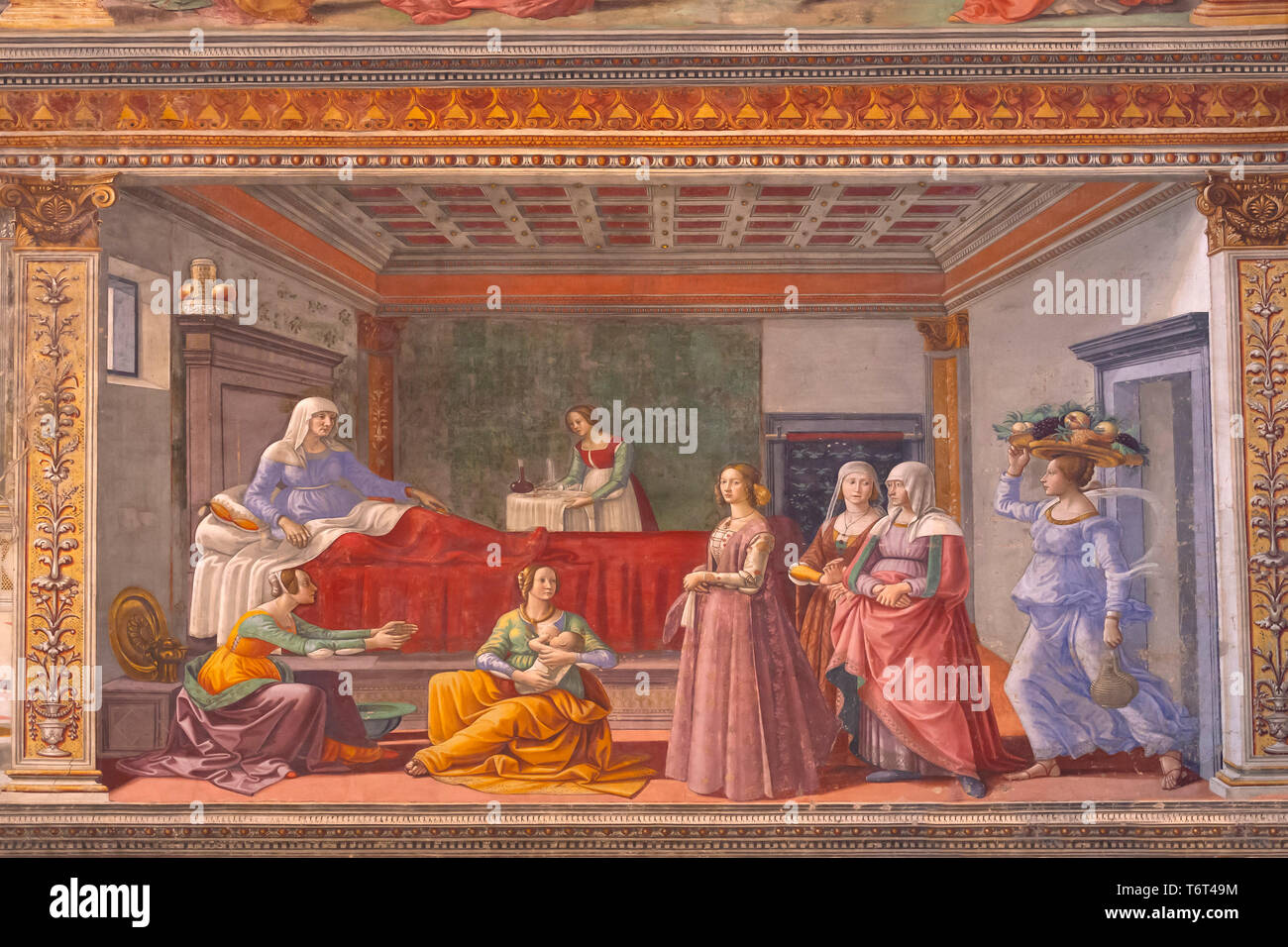 Geburt des hl. Johannes des Täufers, Domenico Ghirlandaio, 1485-1490 ...