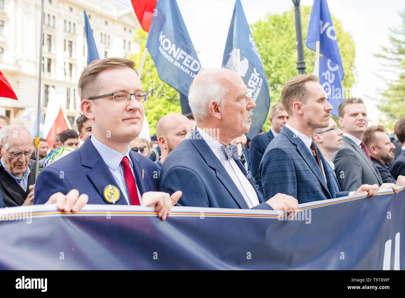 Nationalisten konfederacja korwin braun liroy narodowcy demonstrieren gegen -Fotos und ...