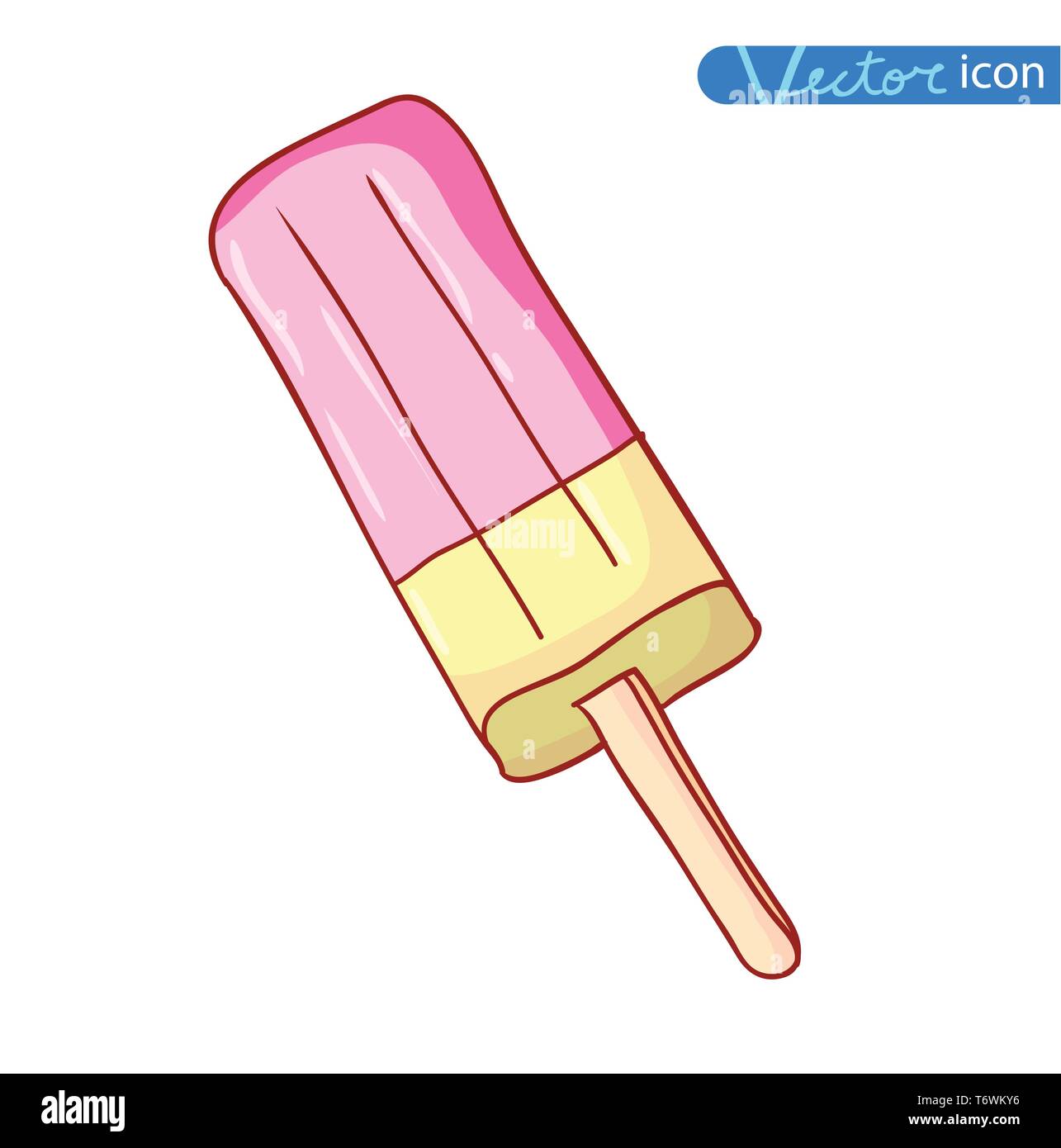 Das Symbol des Eis mit Konus, Vector Illustration Stock-Vektorgrafik ...