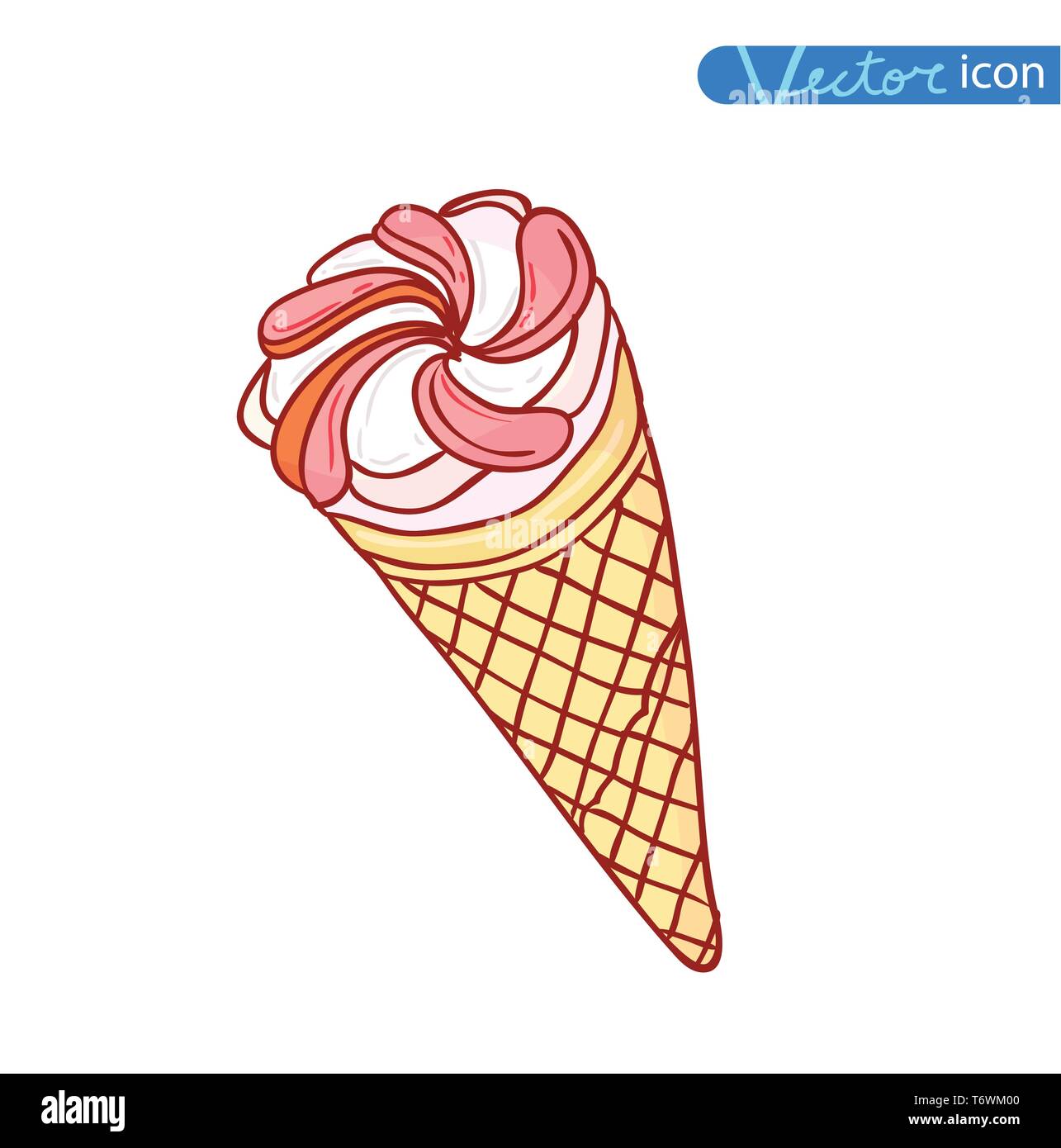 Das Symbol des Eis mit Konus, Vector Illustration Stock-Vektorgrafik ...