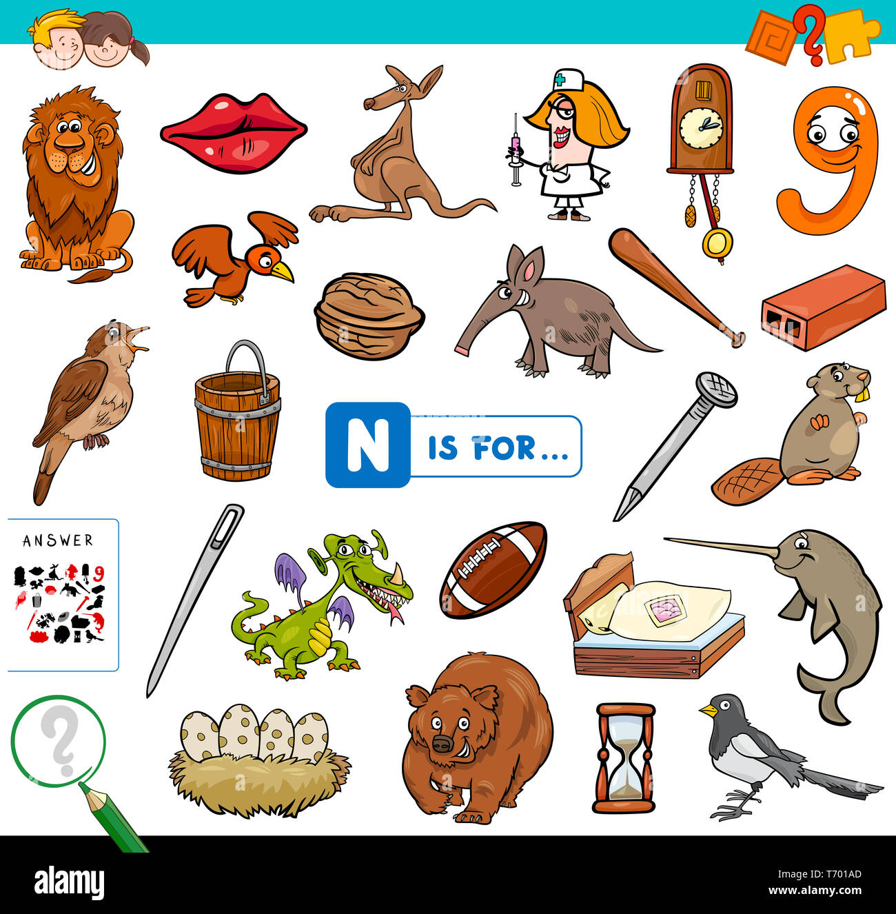 Cartoon Letter N Stockfotos und -bilder Kaufen - Seite 3 - Alamy