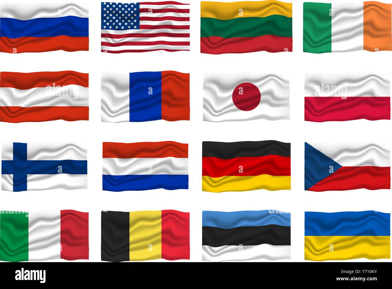 Set-Flag Symbol. Flagge Fahne. Cartoon Vector Illustration Stock ...