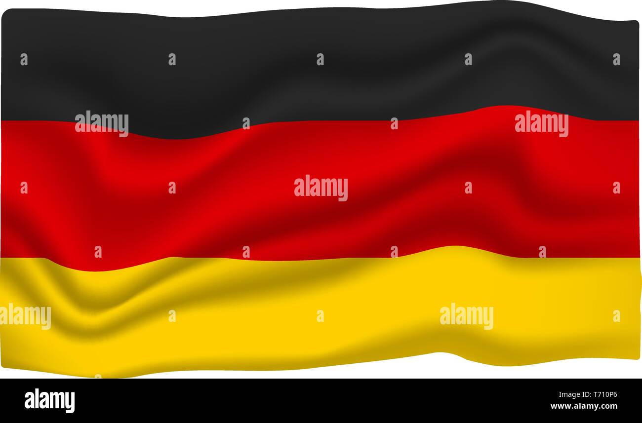 Deutschland Fahne Symbol. Flagge Fahne. Cartoon Vector Illustration ...
