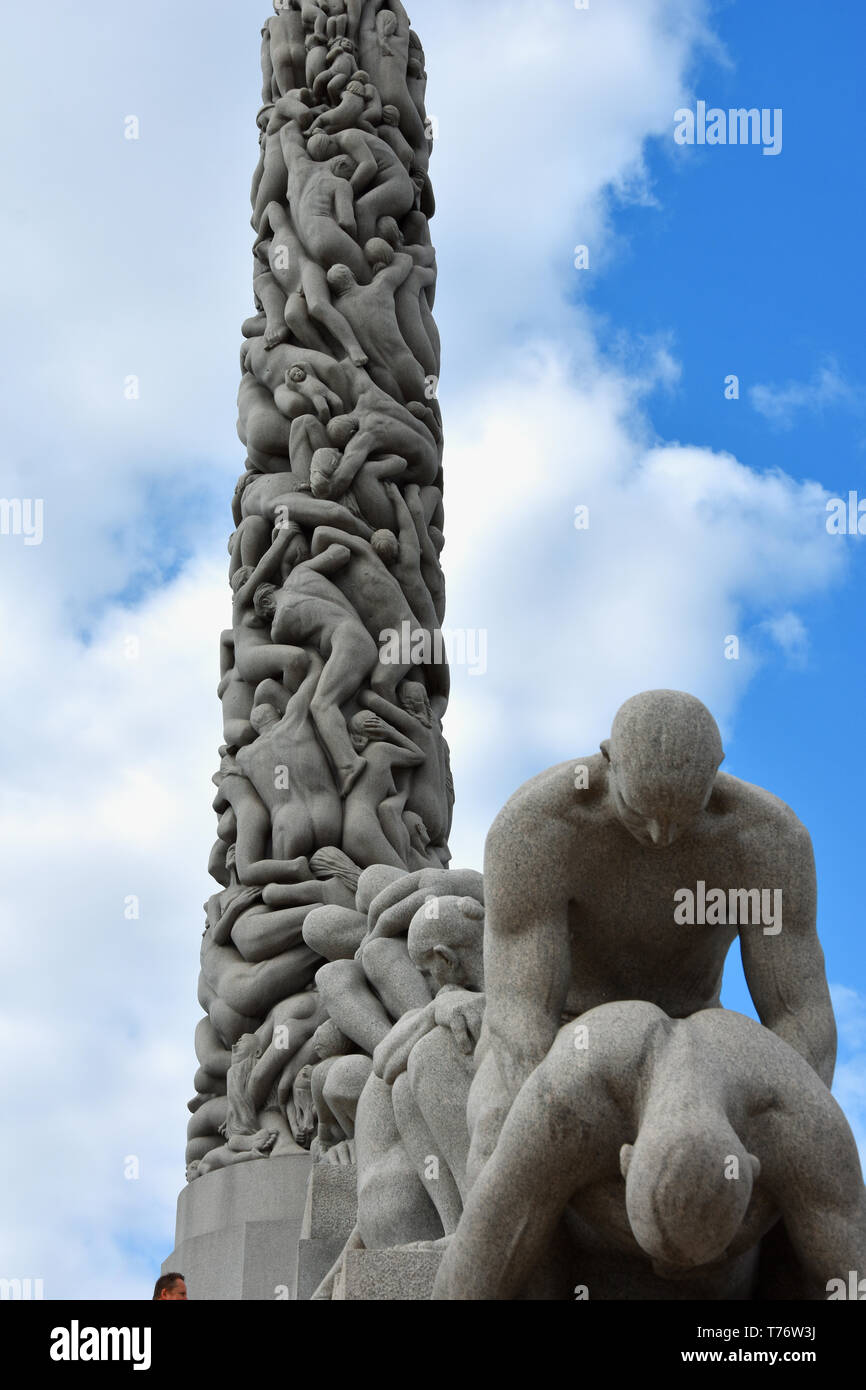Oslo Norwegen, Vigeland Park Museum (Frogner Park) - Der Monolith ...