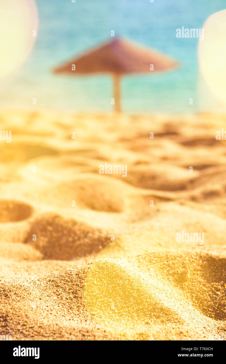 Reiseziele, Traum Urlaub und Sommer Konzept - Sunny Beach im Sommer ...