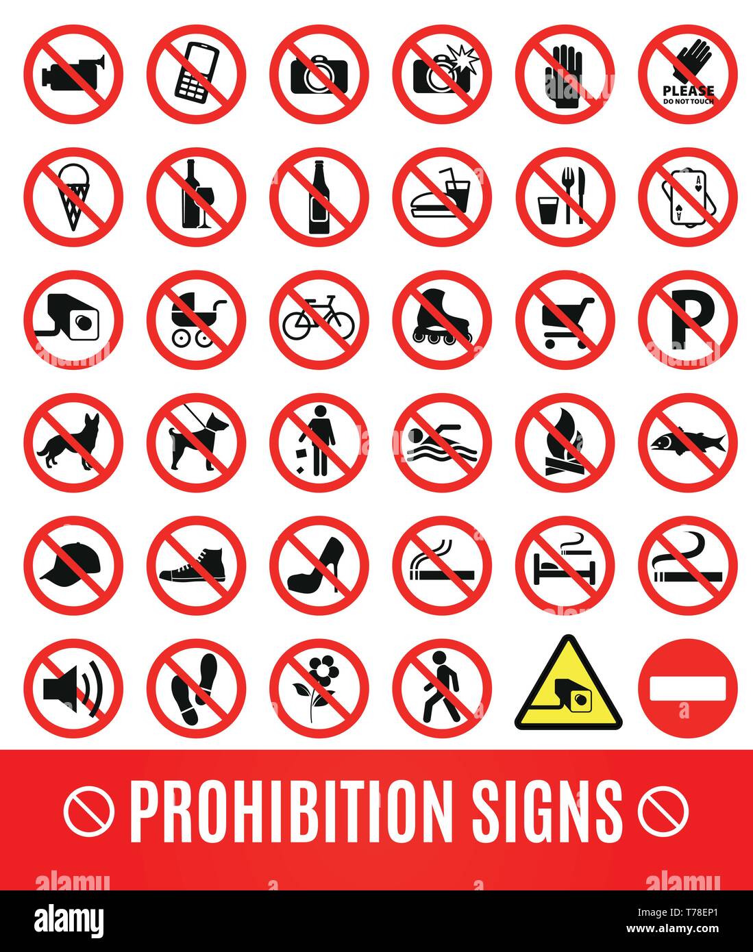 Kein Symbol. Verbot Symbol gesetzt. Vektor Icon Set Stock-Vektorgrafik ...