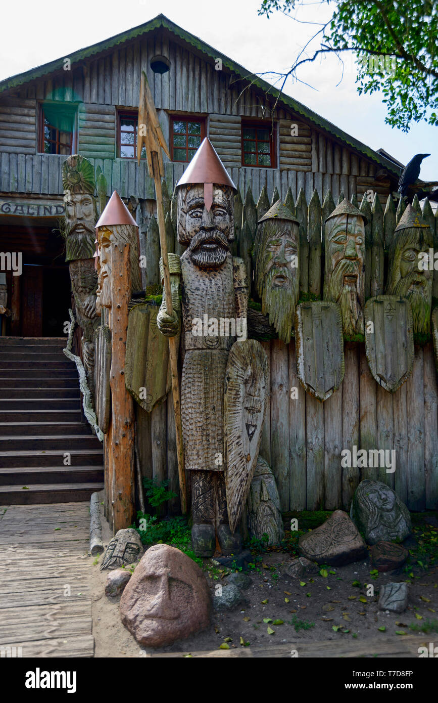 Holzfiguren, Galindia, See Beldany, Iznota, Ruciane-Nida, Ermland ...