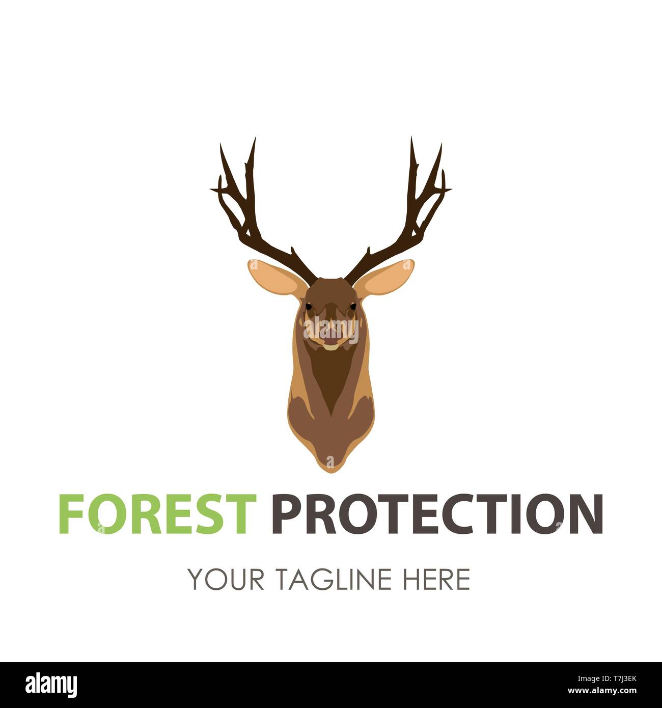 Hirschkopf logo Vektor silhouette Abbildung Tier design Symbol wild ...