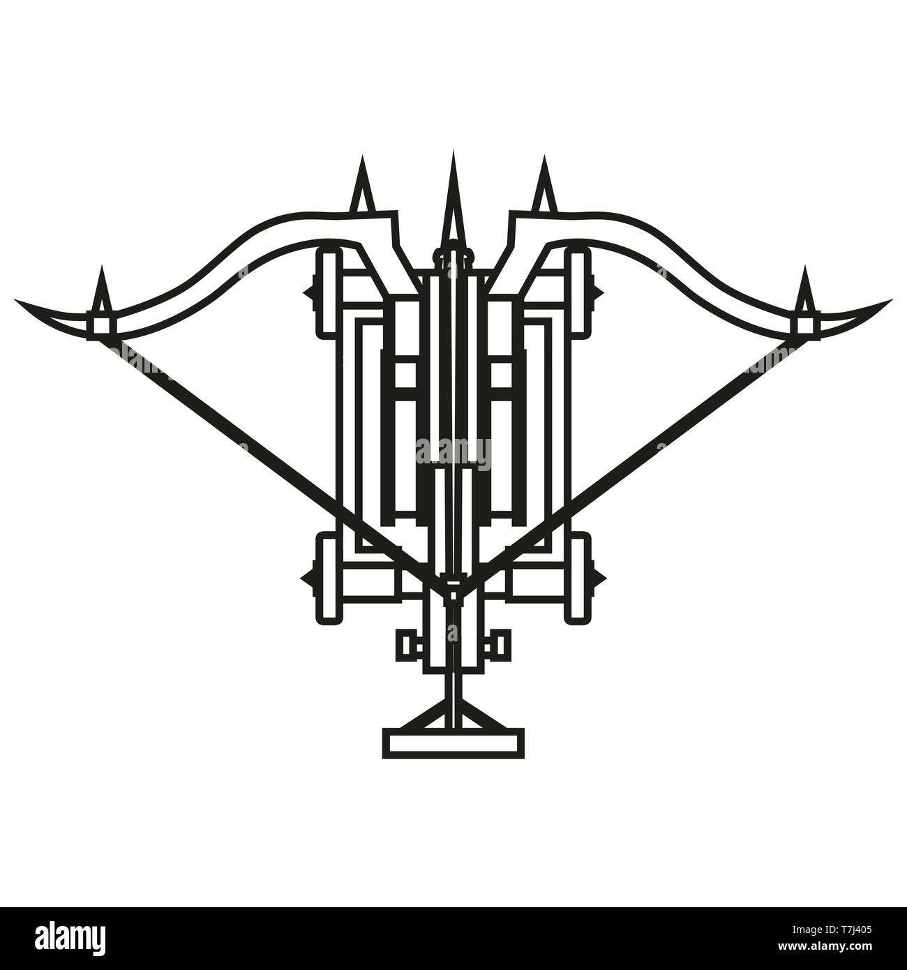 Katapult Linie Symbol auf weißem Hintergrund. Übersicht thin Piktogramm ...