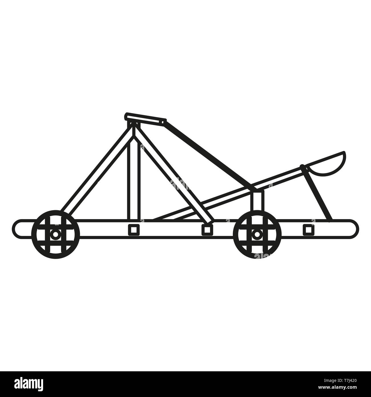 Katapult Linie Symbol auf weißem Hintergrund. Übersicht thin Piktogramm ...