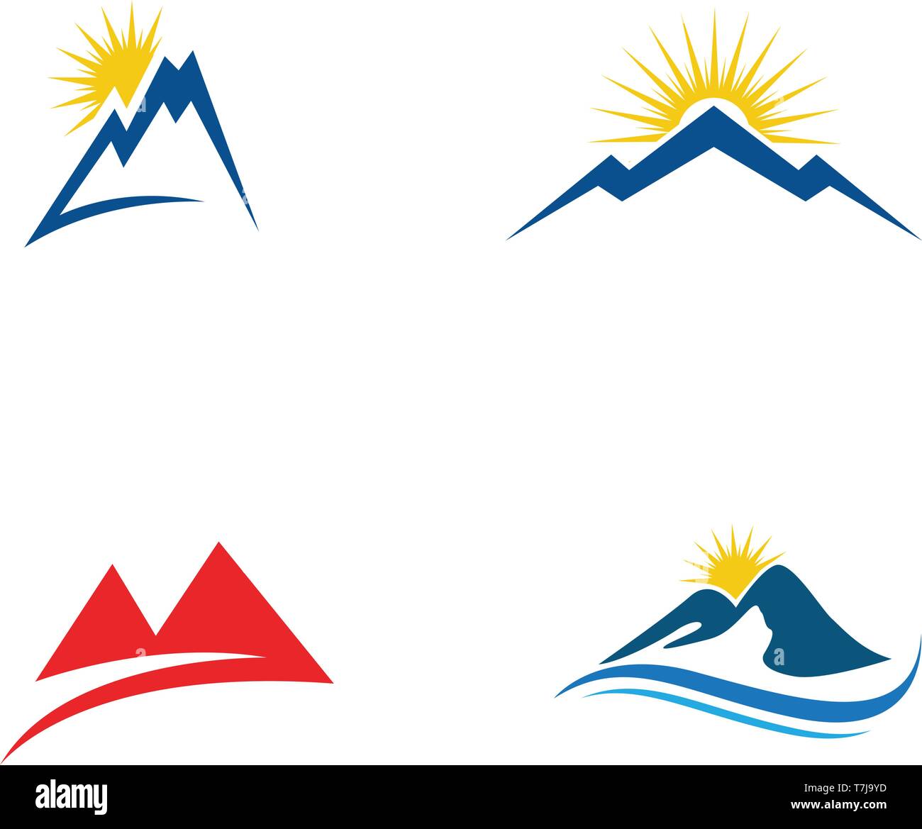 Berge Natur Landschaft Logos und Symbole Symbole Vorlage Stock ...