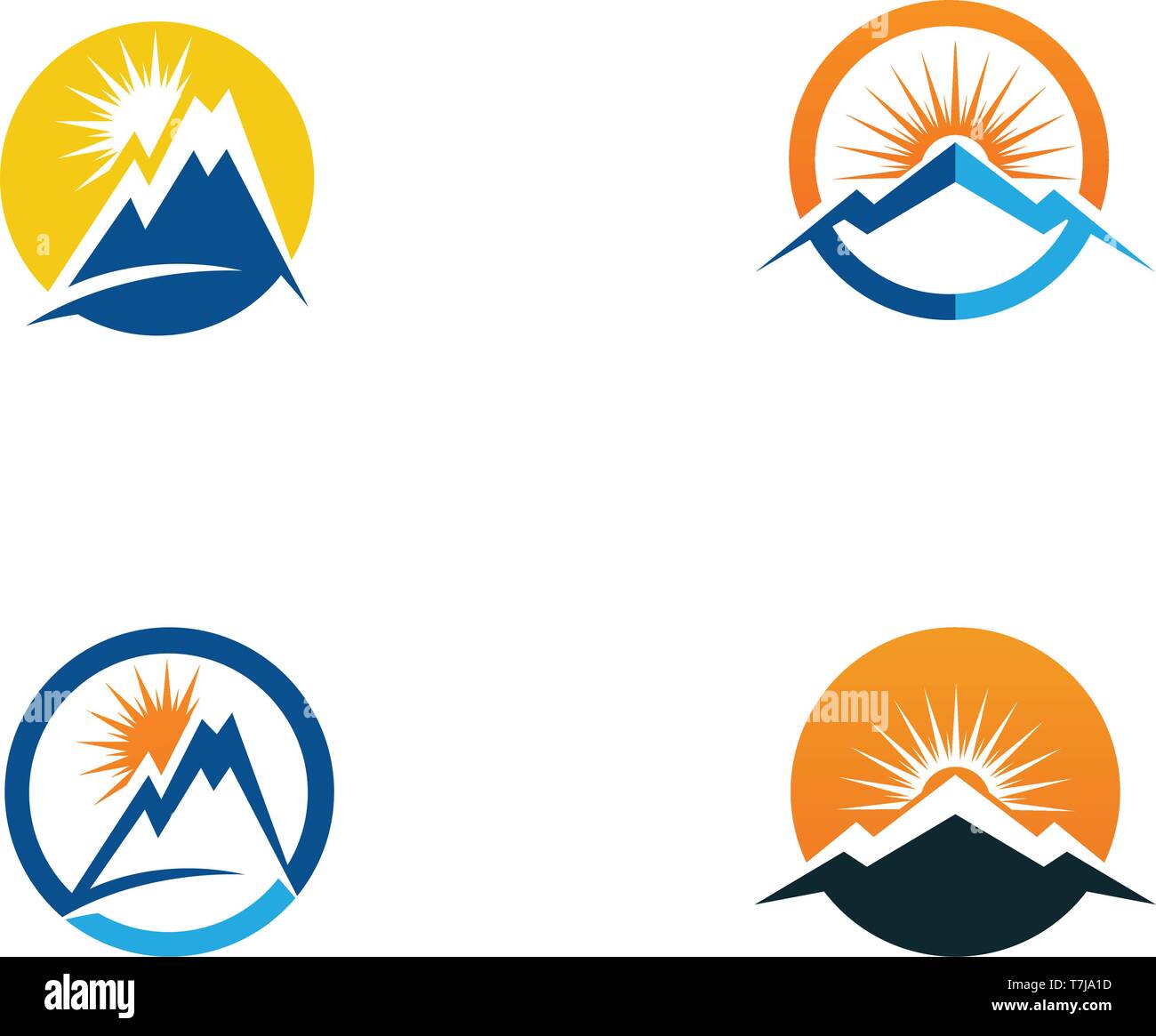 Berge Natur Landschaft Logos und Symbole Symbole Vorlage Stock ...
