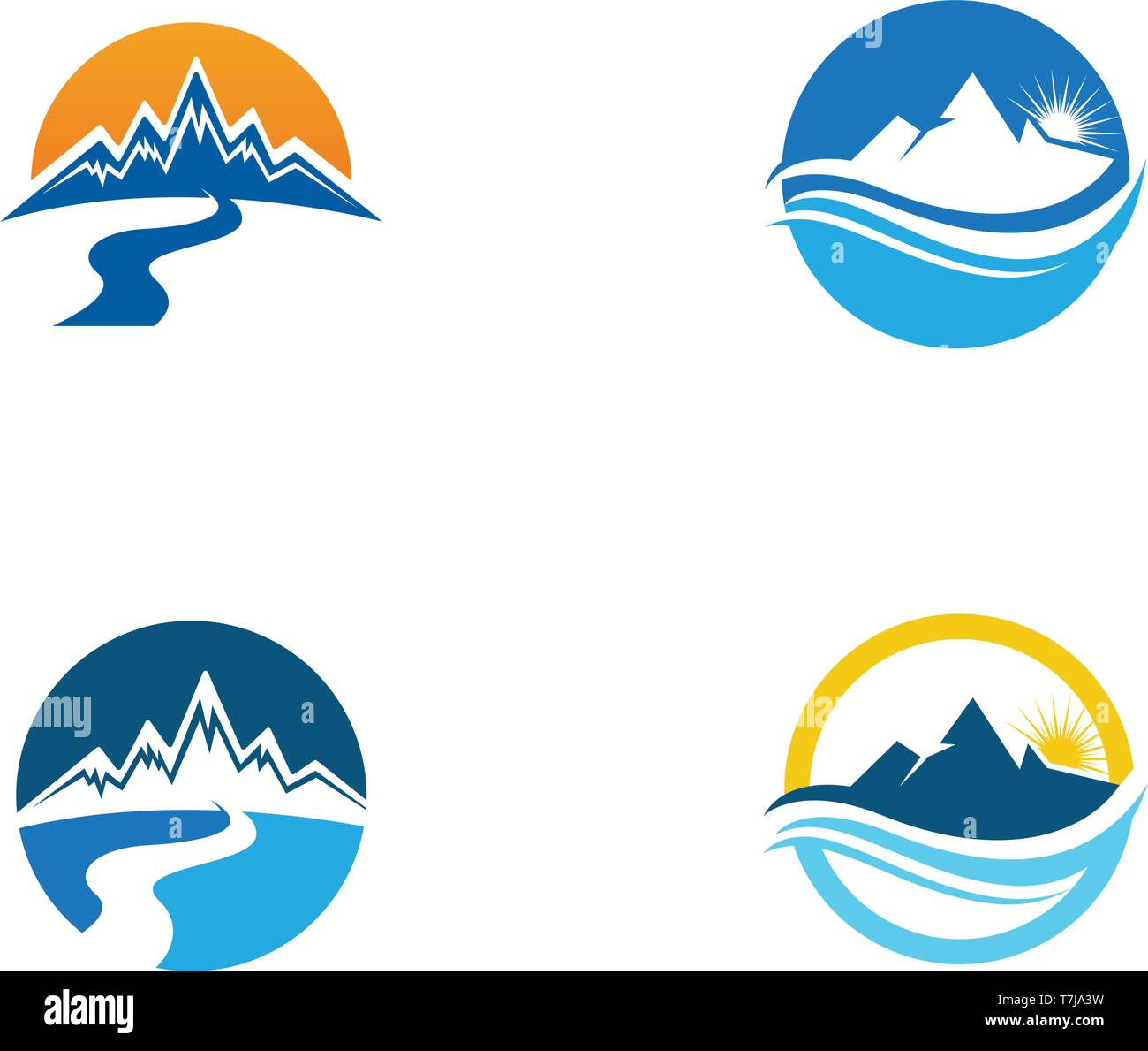 Berge Natur Landschaft Logos und Symbole Symbole Vorlage Stock ...