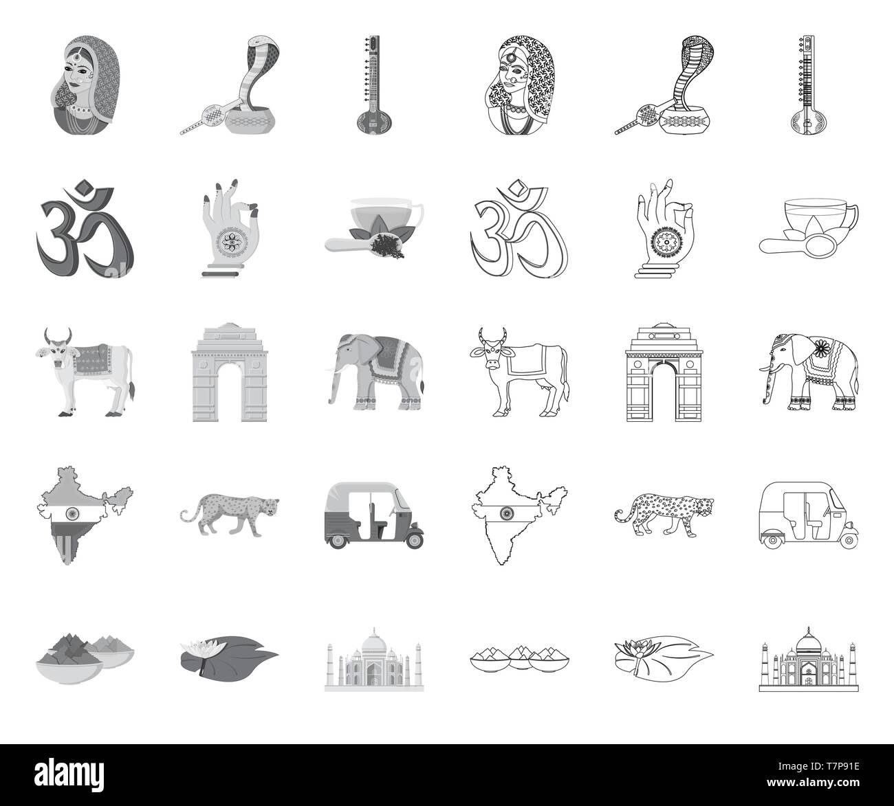 Attribute, Aum, Charakter, Sammlung, Land, Kuh, Kultur, Brauch, Design ...