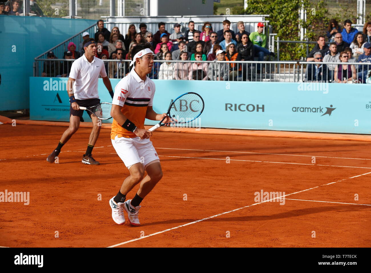 Madrid, Spanien. 8. Mai, 2019. (L - R) Juan Martin Del Potro (ARG), Kei ...