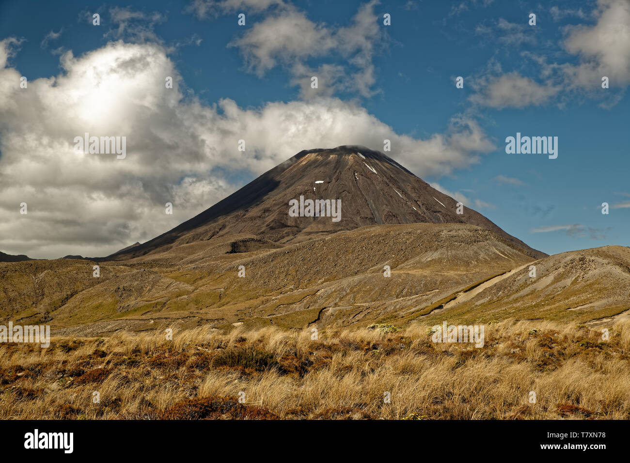Landschaft Neuseeland - Nationalpark Tongariro mit aktiven Vulkane ...
