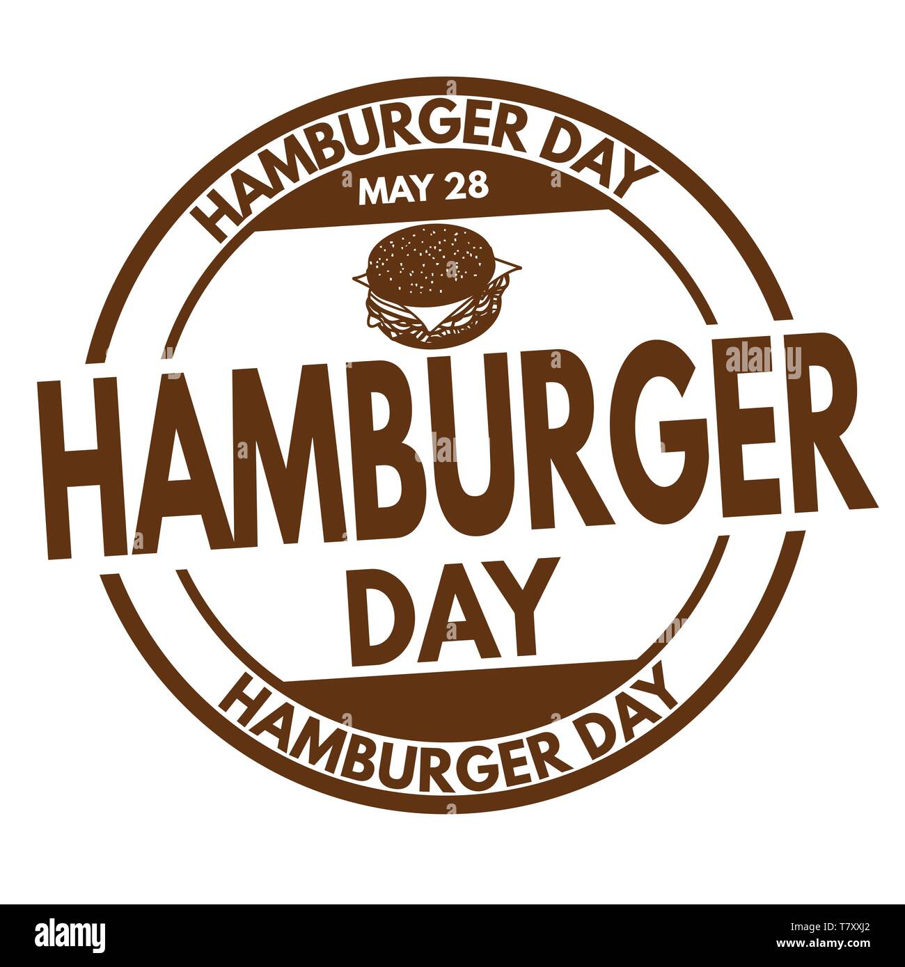 Hamburger tag Zeichen oder Stempel auf weißem Hintergrund, Vector ...