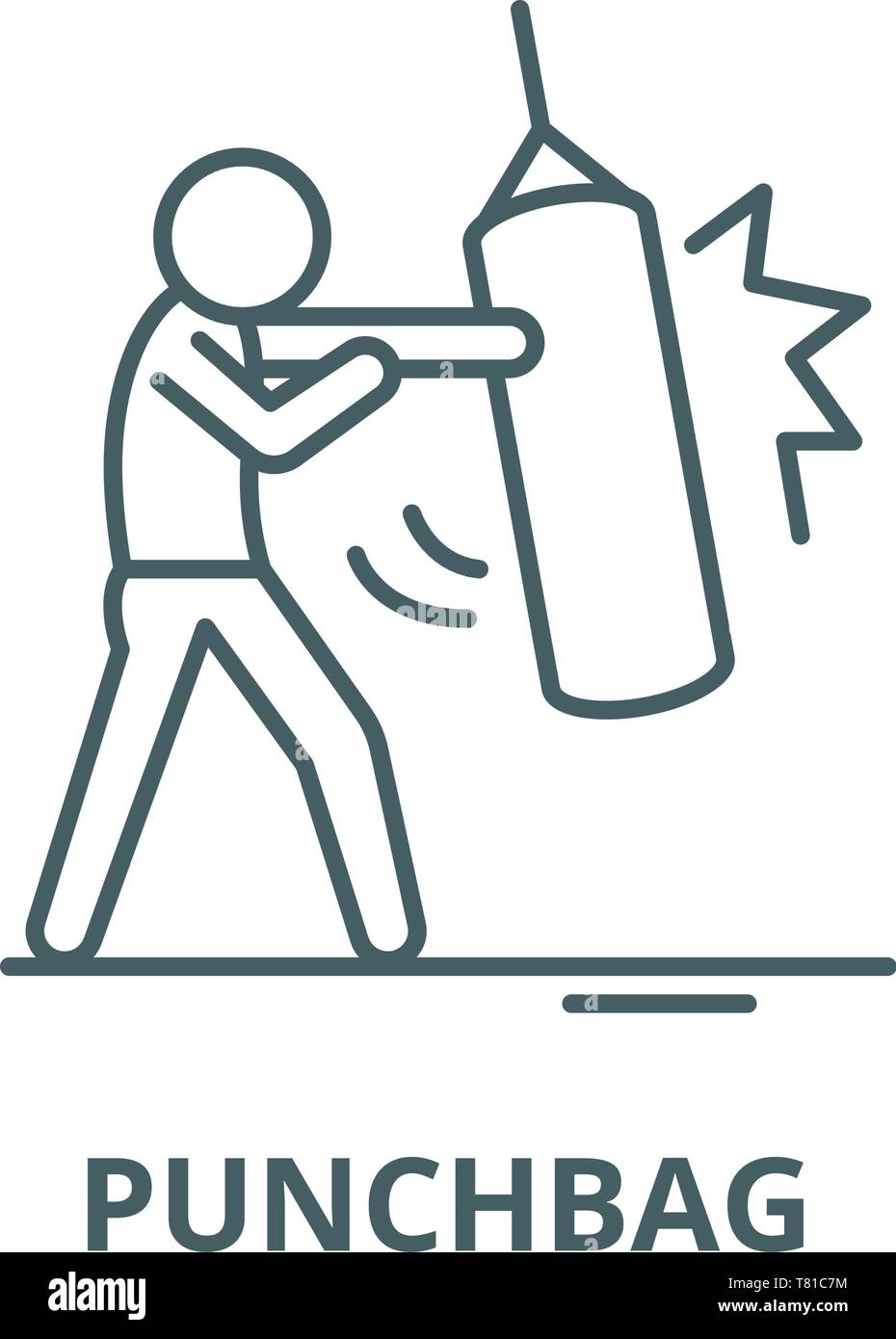 Boxsack vektor Symbol Leitung, lineare Konzept erläutern, Zeichen ...