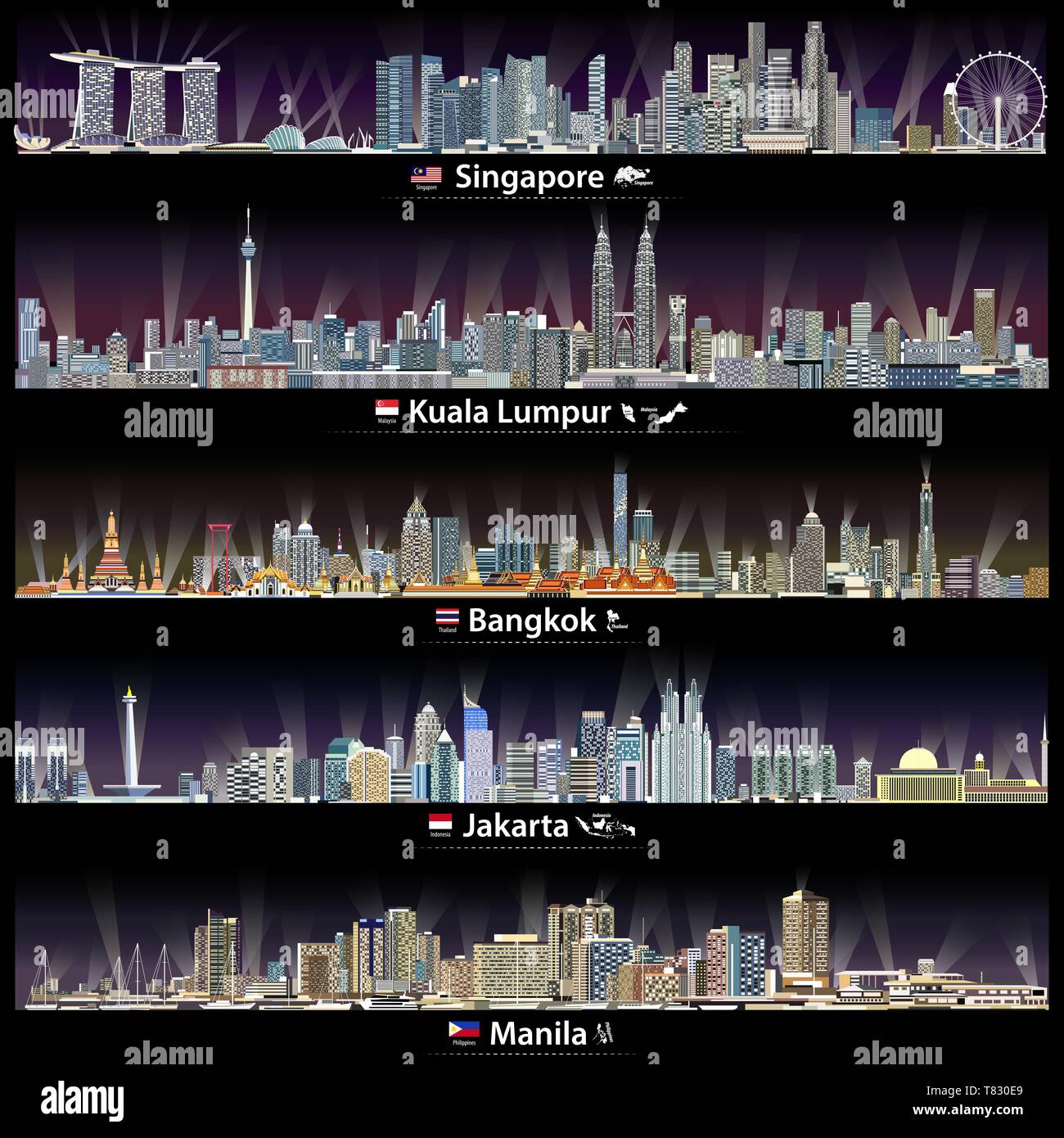 Manila skyline vector Stock-Vektorgrafiken kaufen - Alamy
