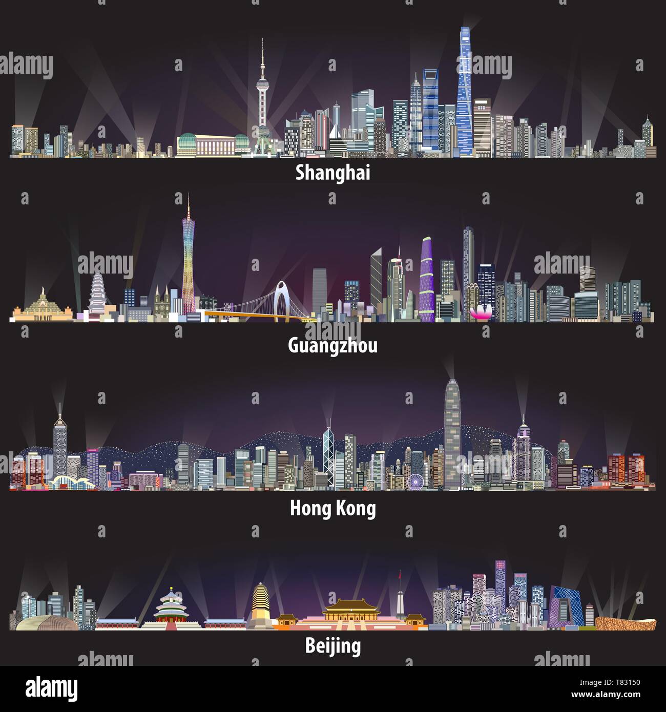 Shanghai stadtzentrum Stock-Vektorgrafiken kaufen - Alamy