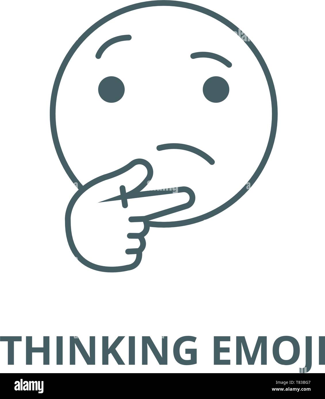 Denken emoji Vektor Symbol Leitung, lineare Konzept erläutern, Zeichen ...