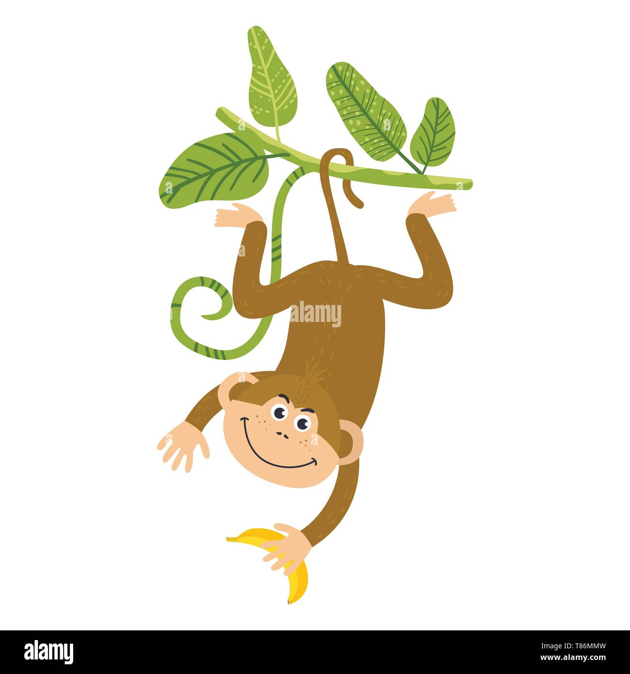 Vektor niedlichen Afrikanische Tier. Affe. Lustige Zeichen für Kinder ...