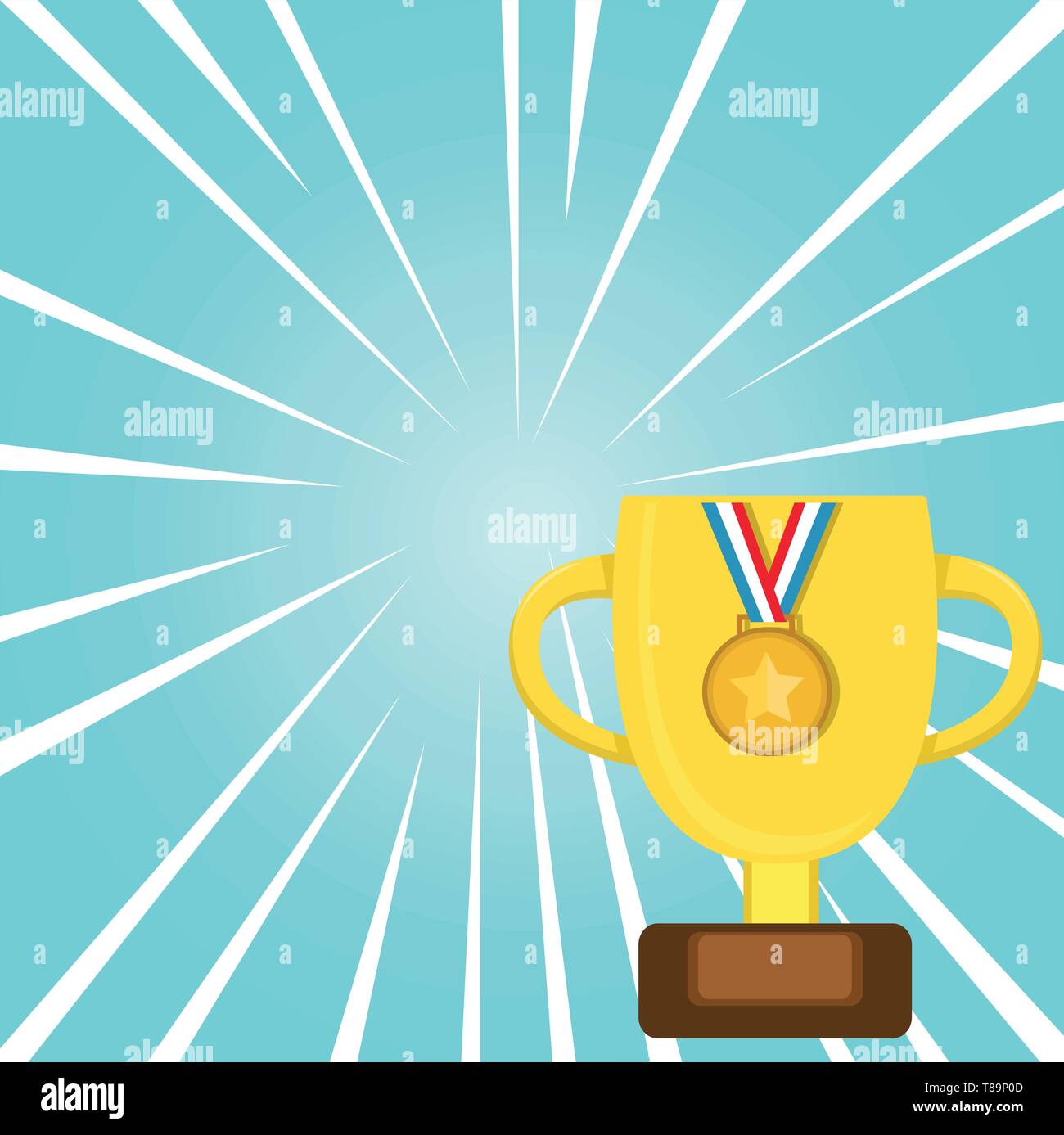 Trophy Schale auf Sockel mit Plakette dekoriert von Medaille mit ...