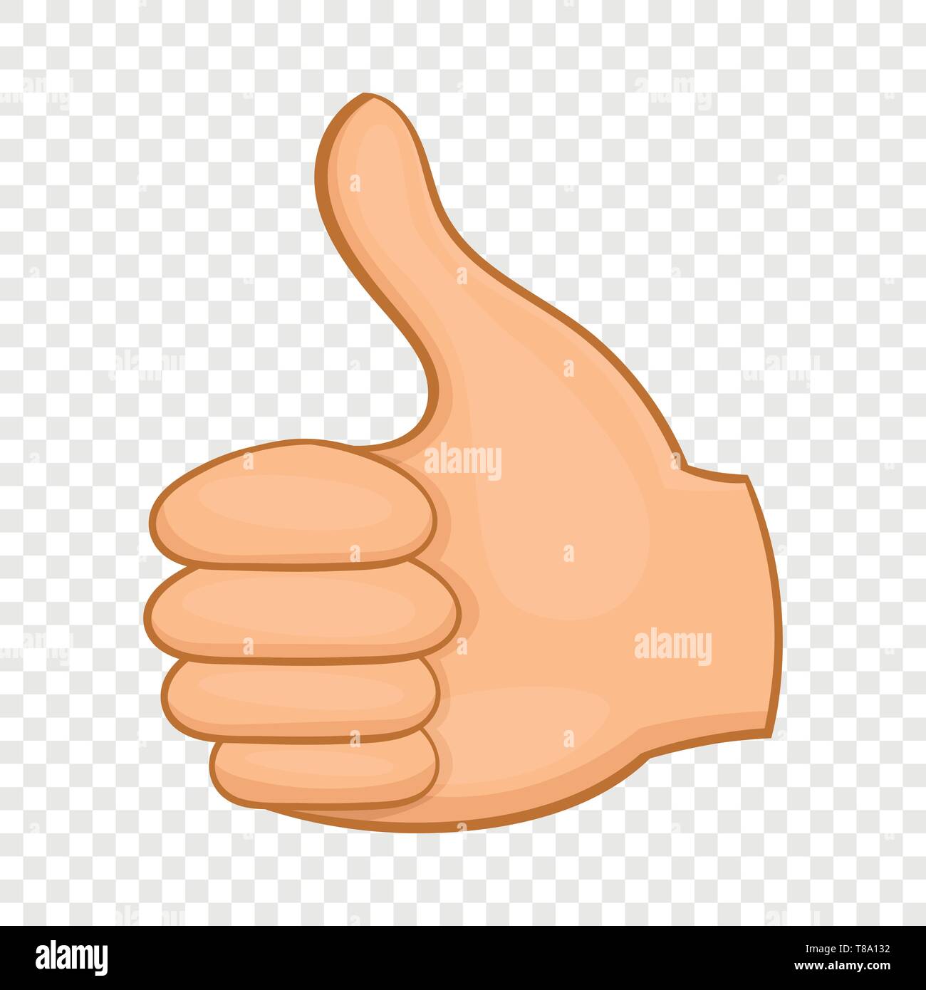 Hand mit Daumen hoch Symbol, Cartoon-Stil Stock-Vektorgrafik - Alamy
