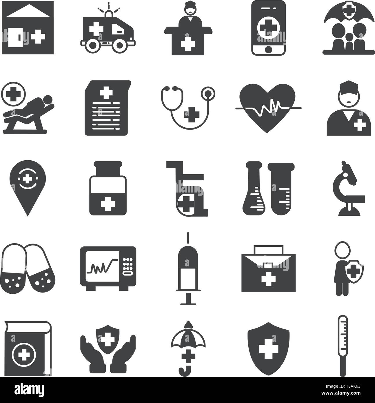 Gesundheit und Medizin Icon Set - Vektor Medical Service Symbole Stock ...