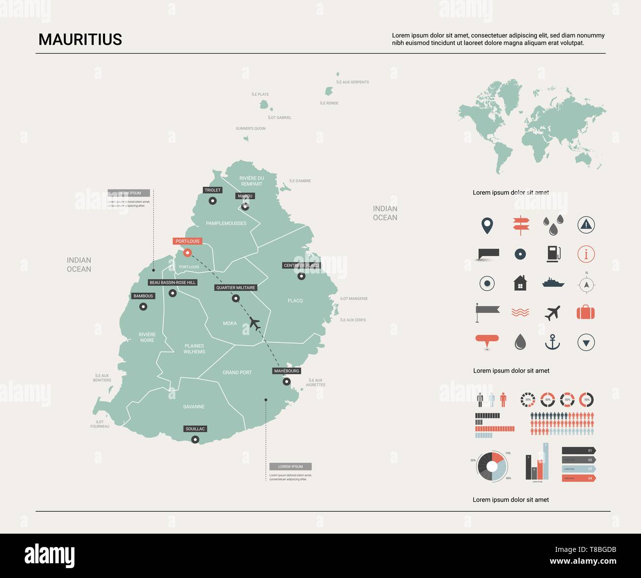 Mauritius Map Stockfotos und -bilder Kaufen - Alamy