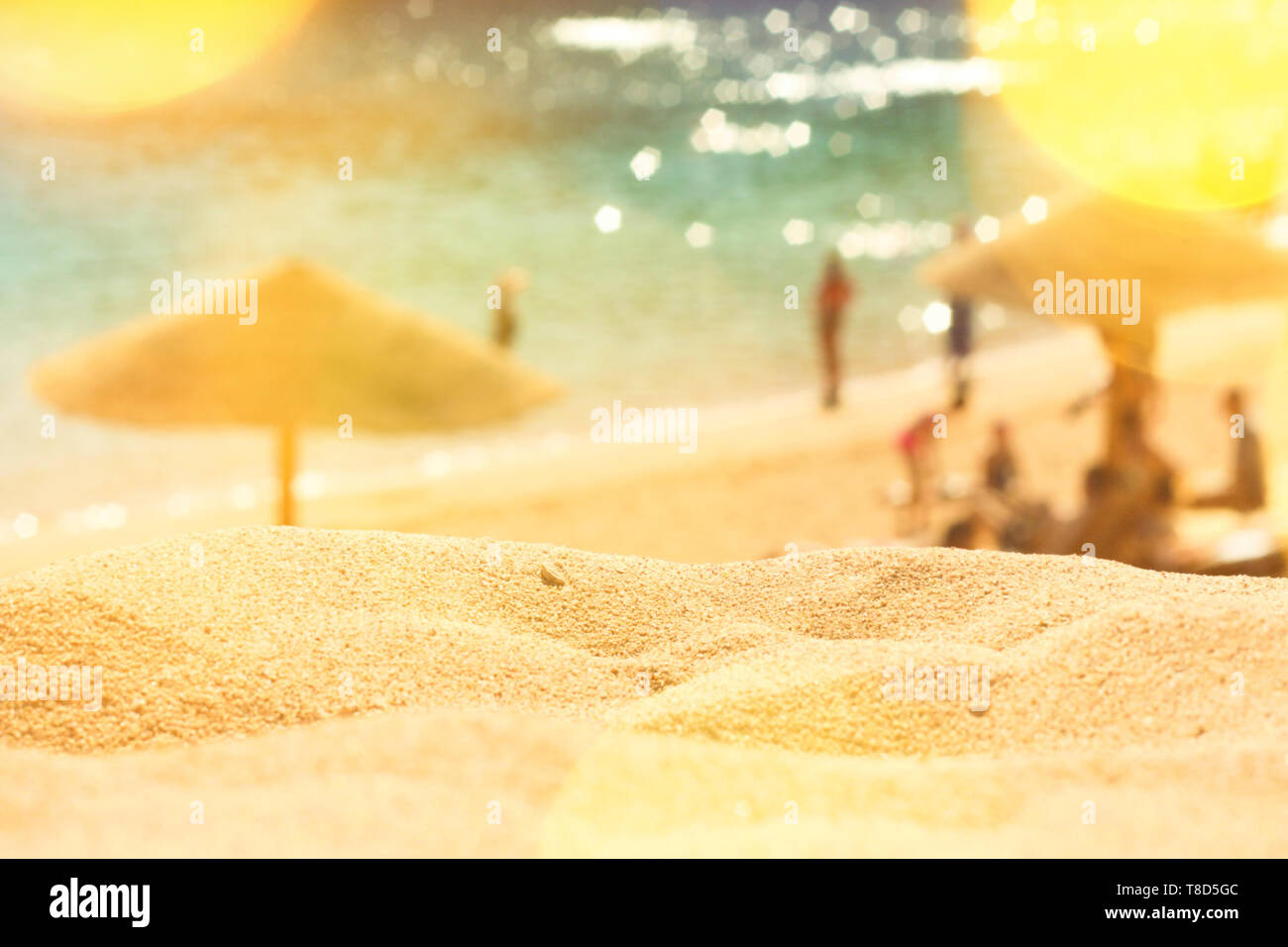 Reiseziele, Traum Urlaub und Sommer Konzept - Sunny Beach im Sommer ...