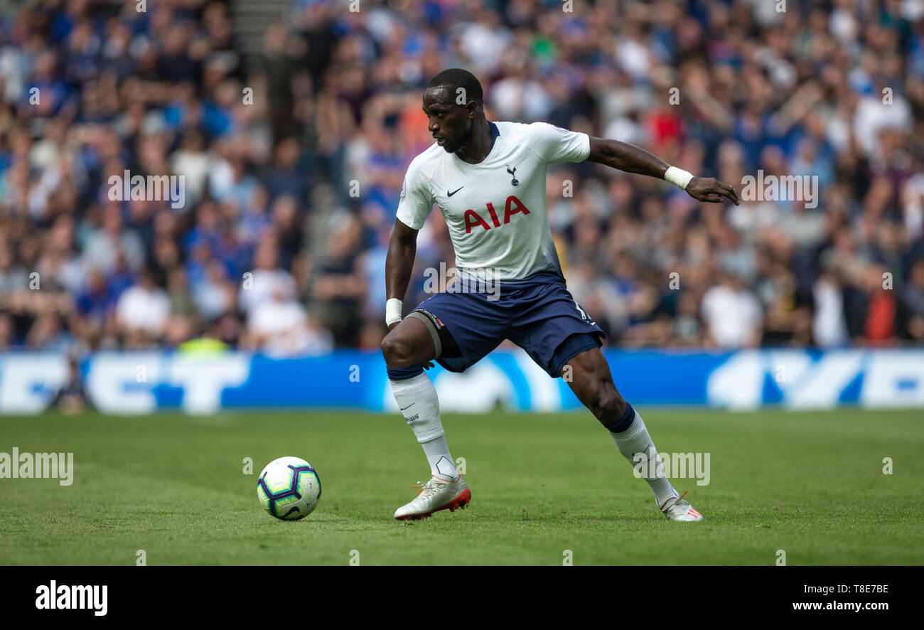 London, Großbritannien. 12. Mai 2019. Moussa Sissoko der Sporen bei der ...