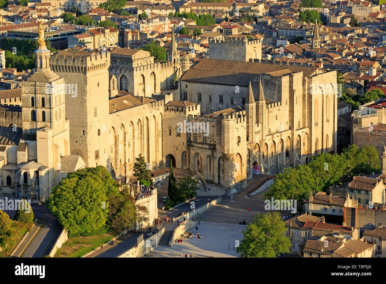 Frankreich, Vaucluse, Avignon, das Palais der Päpste (XIV), als ...